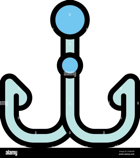 Double Hook Icon Outline Double Hook Vector Icon Color Flat Isolated Stock Vector Image And Art