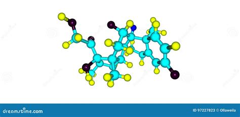 Dexamethasone Molecular Structure Isolated On White Royalty Free Cartoon