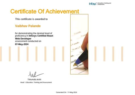 vaibhav palande on linkedin infosys lex reactdeveloper infosyscertified webdeveloper