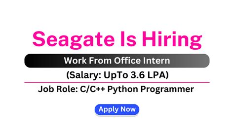 Seagate Is Hiring Work From Office Cc Python Programmer