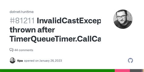 invalidcastexception thrown after timerqueuetimer callcallback · issue