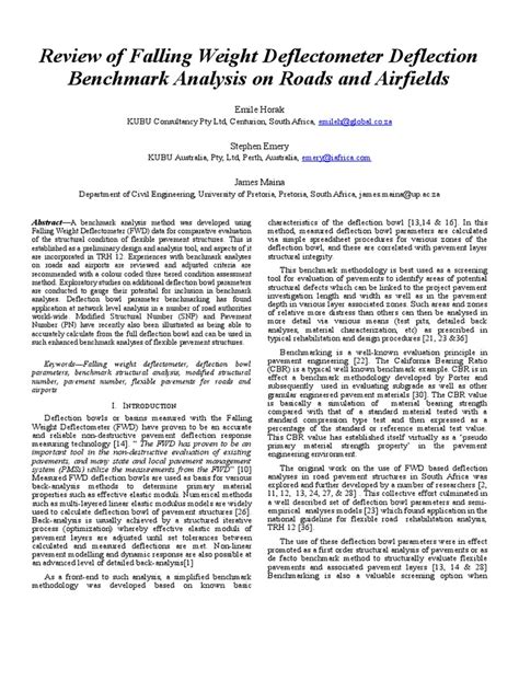 Review Of Fwd Deflection Benchmark Analysis On Roads And Runways Capsa 2014 19042015 Pdf