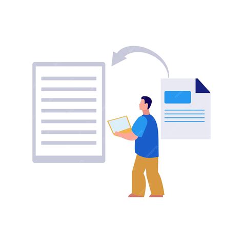 Premium Vector The Guy Is Showing How To Convert A Text File Into A