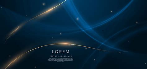 금색 선이 구부러진 고급 진한 파란색 배경과 조명 효과가 반짝입니다 0명에 대한 스톡 벡터 아트 및 기타 이미지 0명 3차원 형태 가리기 Istock
