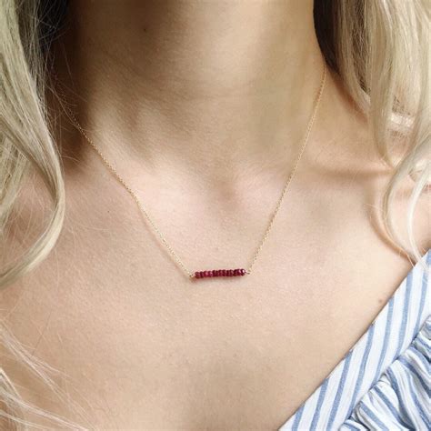 Dainty Ruby Necklace Ruby Birthstone Jewelry Genuine Ruby Necklace July Birthstone Necklace