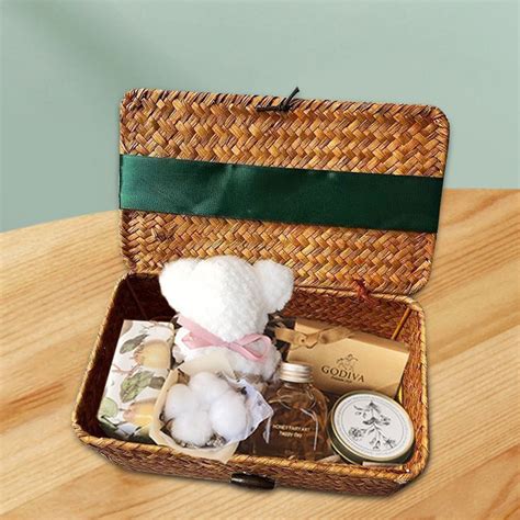 Badu Bg Правоъгълни кошници от морска трева с капаци Декоративни подреждащи се кутии за