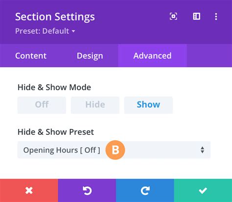 Understanding Modes Hide Show Toggle Hide Show PRO Docs Divi Modules