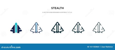 Stealth Icon In Different Style Vector Illustration Two Colored And Black Stealth Vector Icons