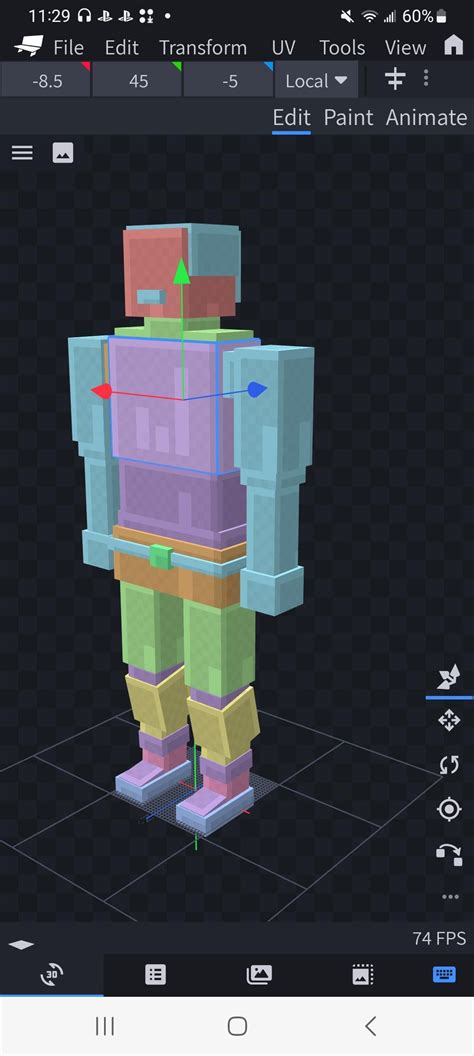 my first player model ever untexterd r blockbench