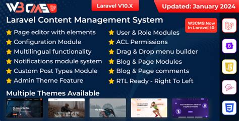 w3cms laravel content management system rit market