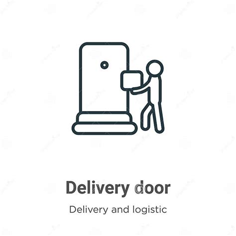 交货门轮廓矢量图图标 细线黑色递送门图标，可编辑的平面矢量简单元素图示 向量例证 插画 包括有 接受 等量 167218440