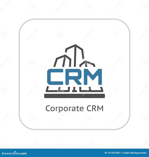 Corporate Crm System Icon Flat Design Stock Illustration Illustration Of Button Management