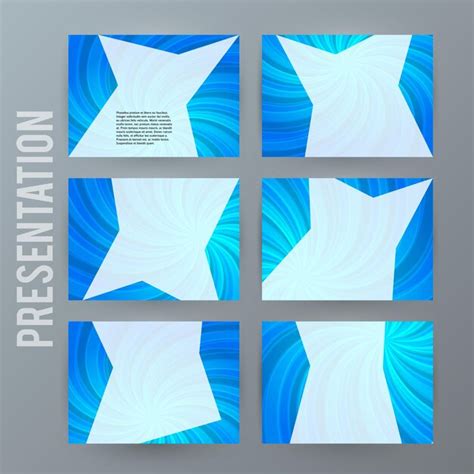 Набор шаблонов презентаций для фона Powerpoint Blue04 Премиум векторы