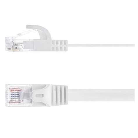 Cat6 White Flat Patch Cable Utp Stranded 30awg Snagless Rj45