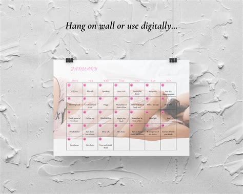 Kinky Sex Calendar Printable Calendar For Adults Sex Activities Etsy