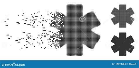 Decomposed Pixel Halftone Multiply Math Operation Icon Stock Vector