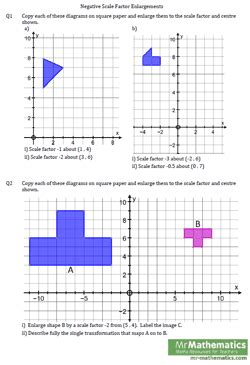 Enlarging Shapes To A Negative Scale Factor Mr Mathematics