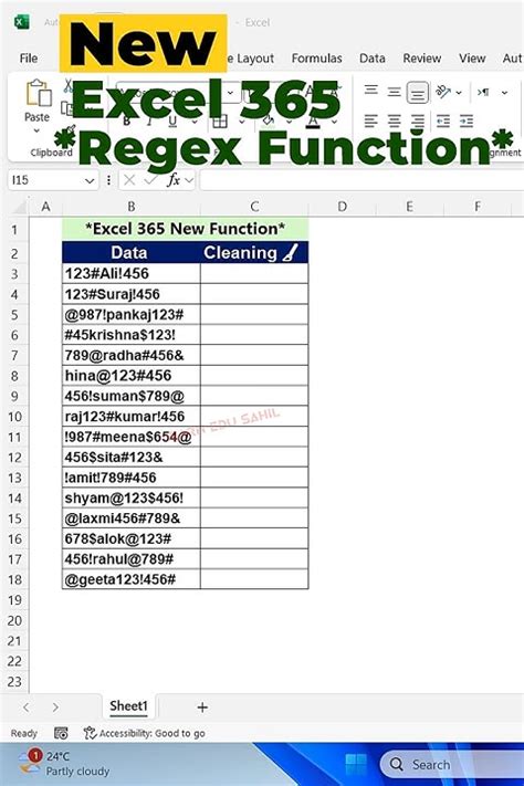 New Regex Fx In Excel 365 🚀🎯💯 Excel365 Datacleaning Excelfunctions