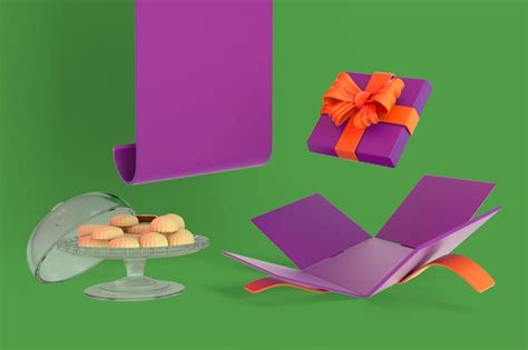 Premium Photo Eid Banner And T Box Right Side In Green Background