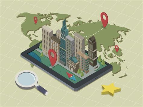 Mobile GPS Navigation Concept Smartphone On Map Of The City Stock Illustration Illustration