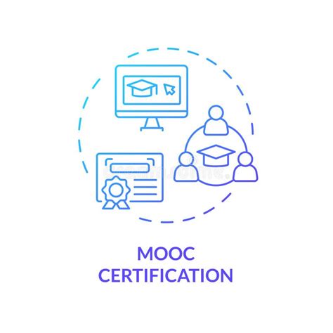 2d Gradient Thin Linear Icon Mooc Certification Concept Stock