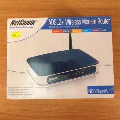 Genuine Netcomm Adsl2 4 Port Wireless Modem Router Nb6plus4w New