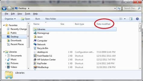 the sort by date modified option bar has disappeared on windows explorer