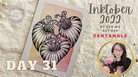 Day 31 Inktober 2022 Zentangle Pattern Pengea Mooka 禪繞畫 1864 By Eva Wu ゼンタングル Atc Tile Zen