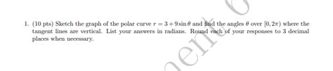 Pts Sketch The Graph Of The Polar Curve Chegg