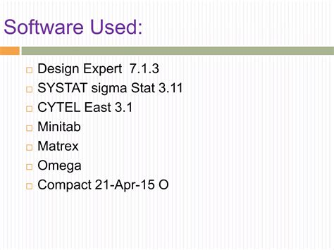 Factorial Design Optimization Techniques Pptx
