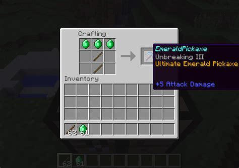 Minecraft Emerald Pickaxe