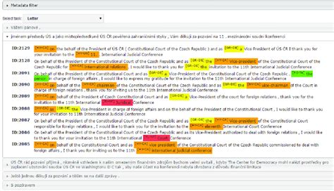 trainees translations of the same sentence with error annotations