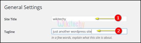 Wordpress General Settings Wordpress Tutorial Wikitechy