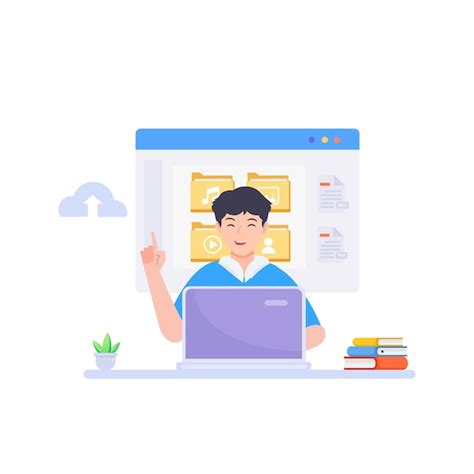 Premium Vector File Management Concept Data Storage Folders Documents And Media Content