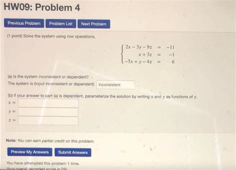 Solved Hw09 Problem 4 Previous Problem Problem List Next