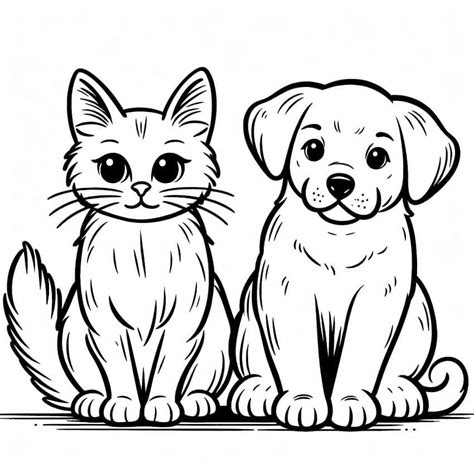 Coloriage Chien et Chat télécharger et imprimer gratuit sur ColoriageEnfant Com
