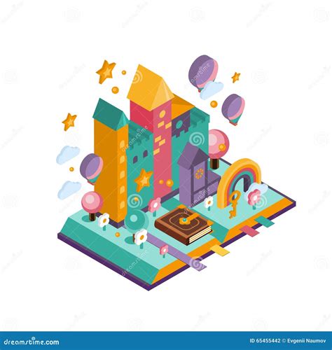 Colourful Castle Isometric Illustration Stock Vector Illustration Of Balloon Background