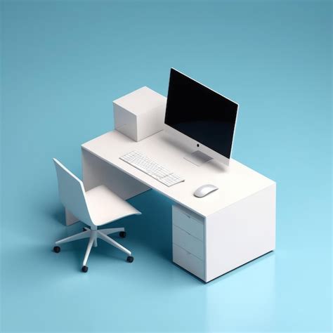 Premium Ai Image 3d Rendering Office Workplace 3d Rendering Office