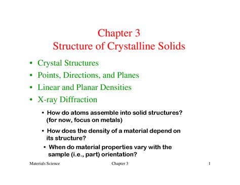 structure of crystalline solids lecture slides mece 3345 docsity