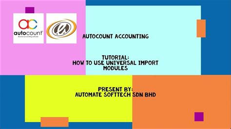 Autocount How To Use The Excel Import Data To Autocount Youtube