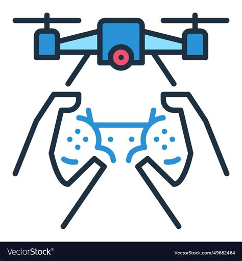 Drone And Game Controller In Hands Quadcopter Vector Image