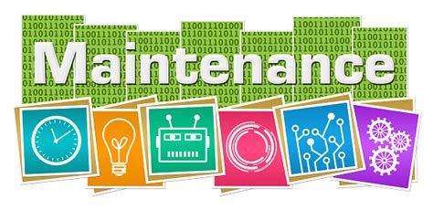Maintenance Green Colorful Binary Squares Symbols Bottom Stock