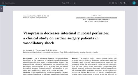Pdf Norepinephrine And Intestinal Mucosal Perfusion In Vasodilatory