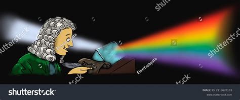 Isaac Newton Gets Light Spectrum Colour 库存插图 Shutterstock