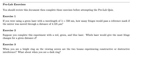 Solved Pre Lab Exercises You Should Review This Document
