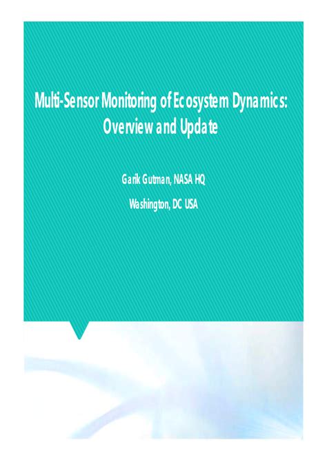Overview And Update Multi Sensor Monitoring Of Ecosystem Dynamics Docslib