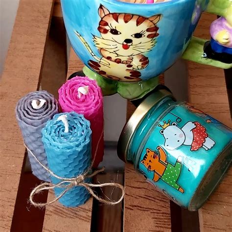 کمدا قیمت و خرید ست شمع دست ساز رنگ آبی درباری سایز 7سانت ارتفاع شمع