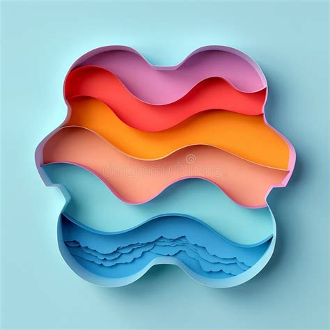 Colorful Paper Waves Create A Vibrant Layered Art Piece Stock Illustration Illustration Of