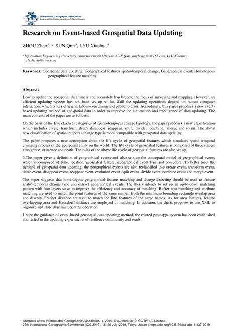 Pdf Research On Event Based Geospatial Data Updating