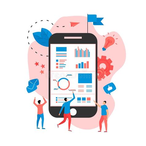 Data Analysis Design Concept Graph Diagram Statistics On Desktop Stock Vector Illustration